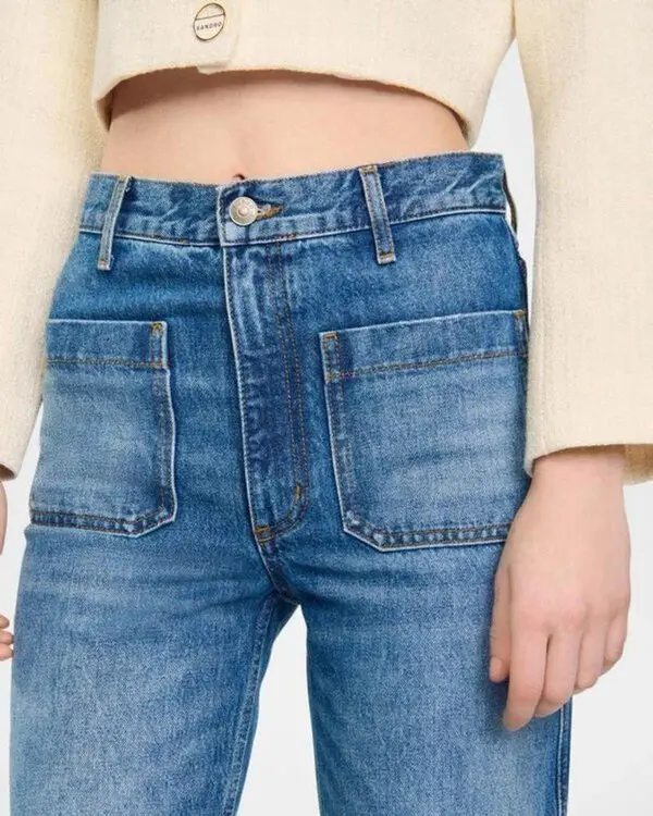Sandro Moore Faded Denim Jeans - Blue