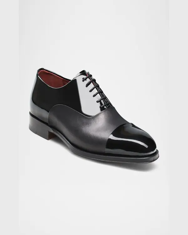 MAGNANNI Cesar Black Leather / Patent Leather Oxford Dress Shoes Size 10.5D MAGNANNI Cesar Black Leather / Patent Leather | Mercari main image 4