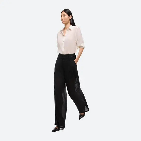 Helmut Lang Sheer Double-pleated Trousers