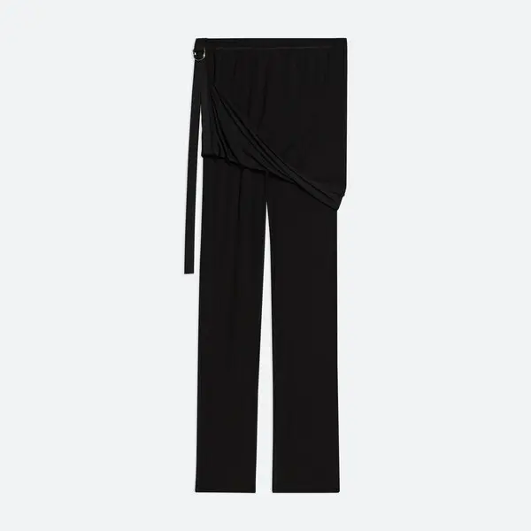 Helmut Lang Lyocell Jersey Pants With Attached Skirt