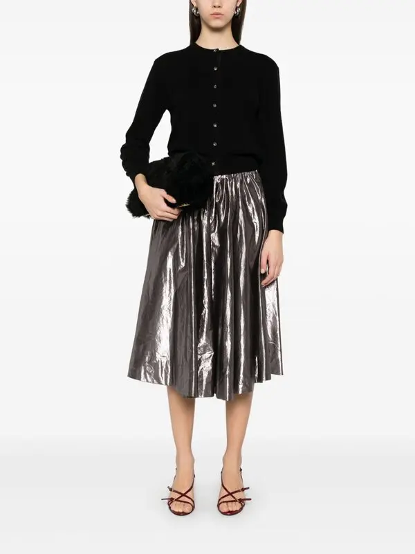 FORTE_FORTE Metallic Midi Skirt