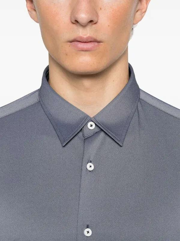 green emerald velvet dress Hugo Boss Grey Leaf Print Slim Fit Button Up Knit Shirt – Taelor.Style