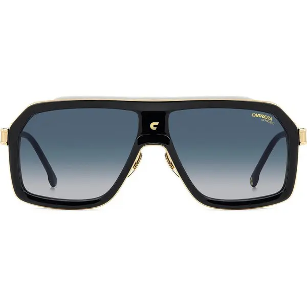 Carrera Eyewear 60mm Gradient Aviator Sunglasses - Black White/ Dark Blue