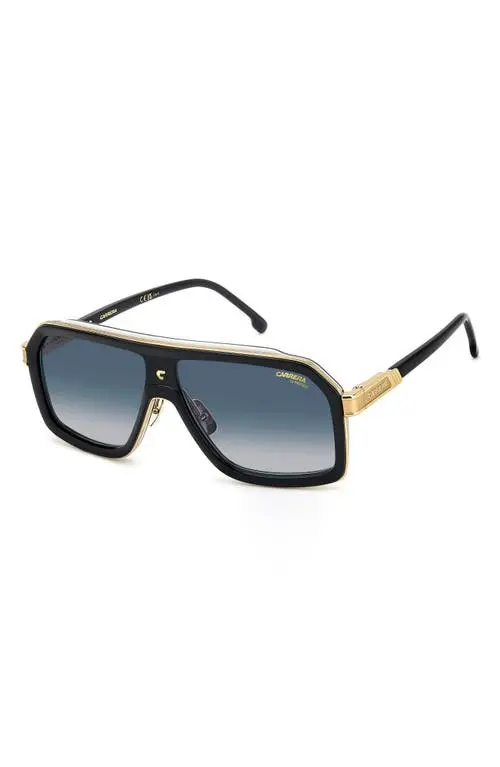 Carrera Eyewear 60mm Gradient Aviator Sunglasses - Black White/ Dark Blue