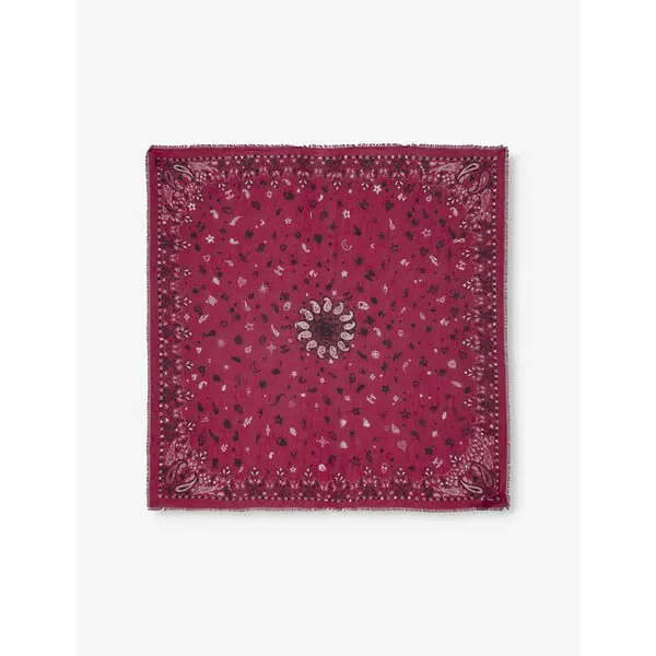 Zadig&Voltaire Bandana-pattern Square Cotton Scarf - Framboise