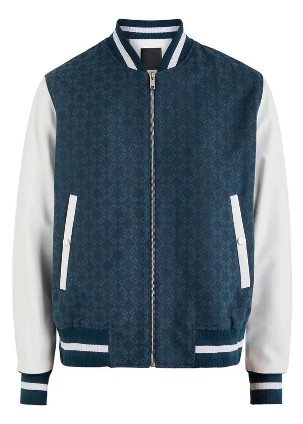 Givenchy Logo-jacquard Varsity Jacket - Navy