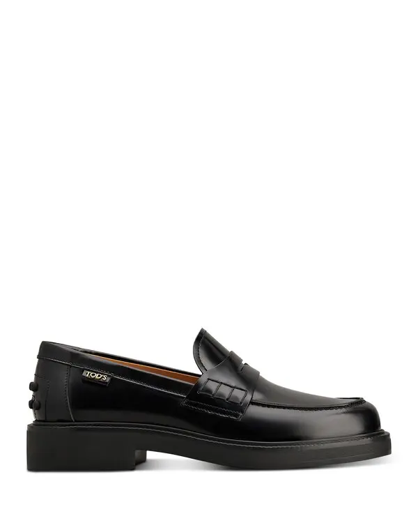 TOD'S Leather Loafer Flats - Black