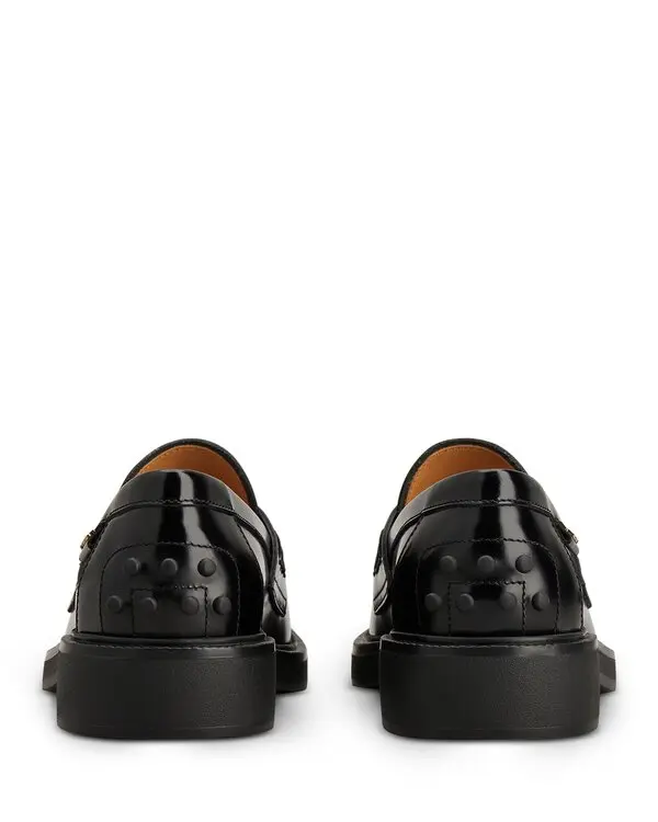 TOD'S Leather Loafer Flats - Black