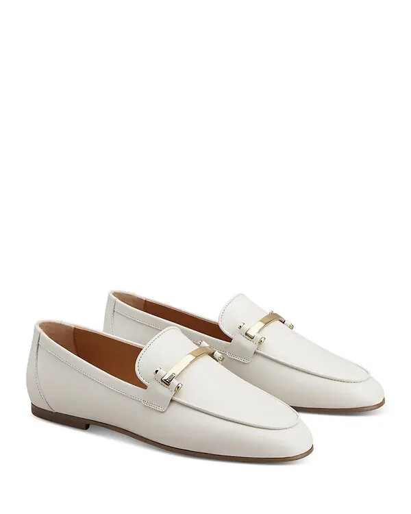 TOD'S Leather Loafer Flats - White