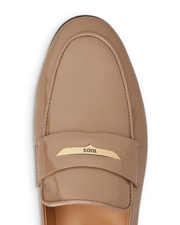 TOD'S Leather Loafer Flats - Open Beige