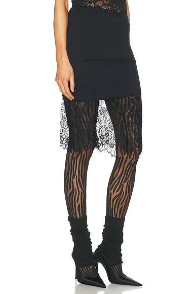 Attico Midi Skirt With Lace Trim