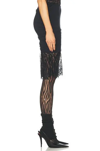 Attico Midi Skirt With Lace Trim