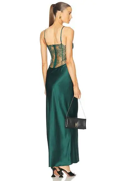 FLEUR DU MAL Lace Long Slip Dress