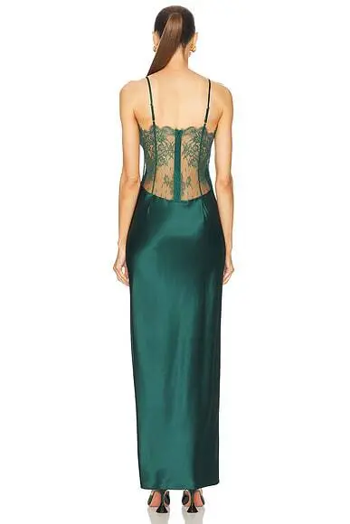 FLEUR DU MAL Lace Long Slip Dress