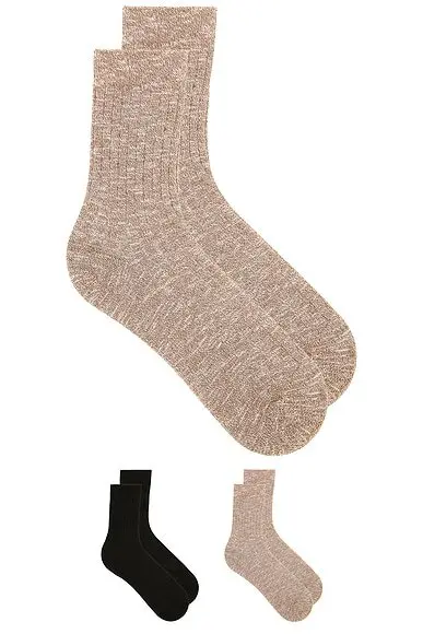 WAO Lifestyle Ribbed Crew Socks 2 Pack - Bmb 2 Pack
