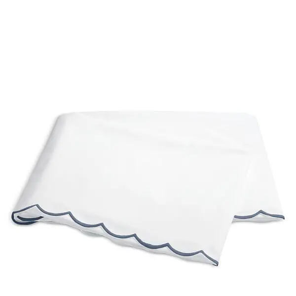 MATOUK Dakota Percale Flat Sheet, Full/queen - Steel Blue
