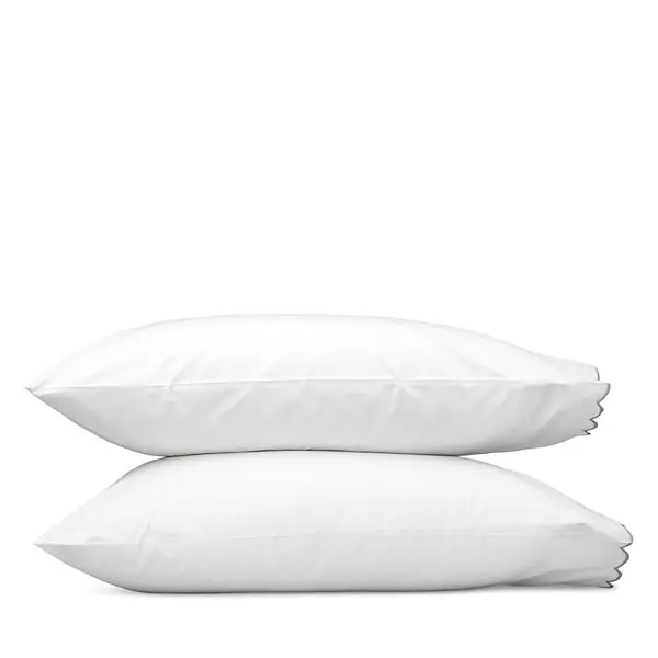 MATOUK Dakota Percale King Pillowcase, Set Of 2 - Silver
