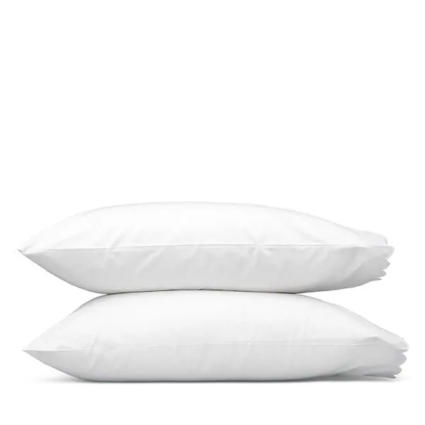 MATOUK Dakota Percale King Pillowcase, Set Of 2 - White