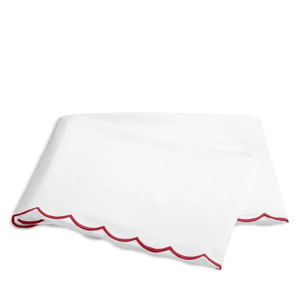 MATOUK Dakota Percale Flat Sheet, King - Red