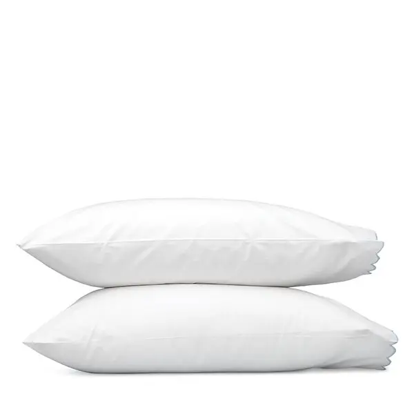 MATOUK Dakota Percale Standard Pillowcase, Set Of 2 - Light Blue
