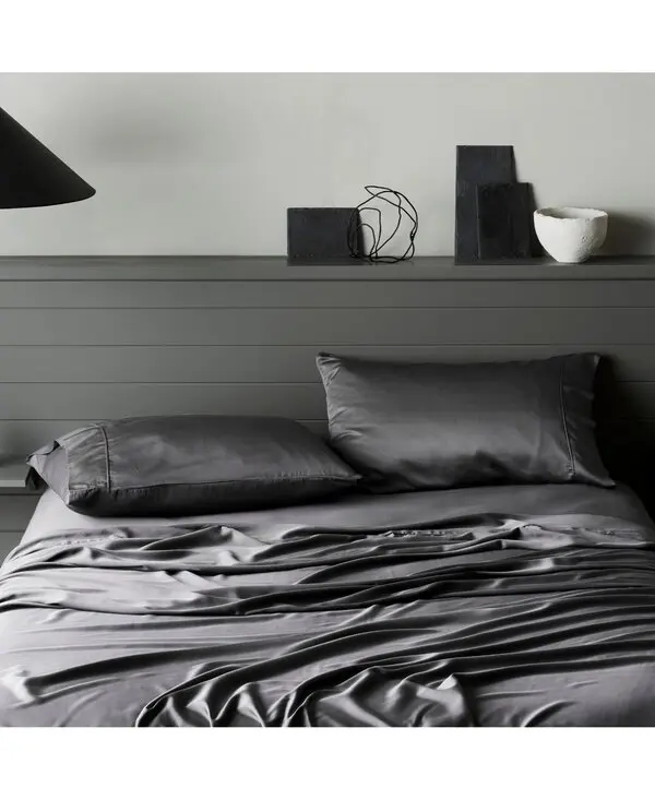 ETTITUDE Cleanbamboo Signature Sateen Pillowcase Set - Slate
