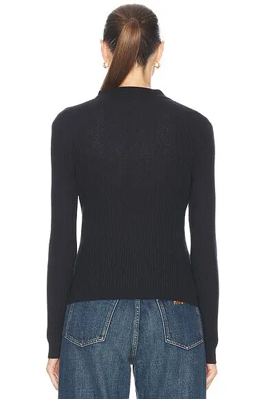 Guest In Residence Long Sleeve Shrunken Polo Top