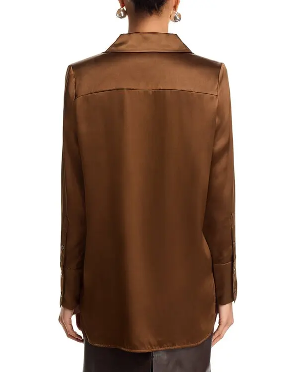 Co Name' Silk Satin Button-down Shirt