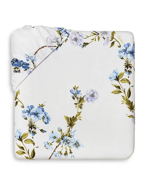 PRATESI Fresia Fitted Sheet, California King - Medium Blue