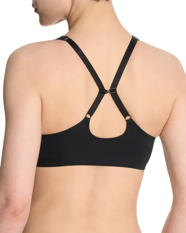 Natori Pure Luxe Convertible Lace Strap Bra - Black