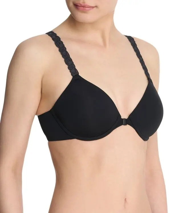 Natori Pure Luxe Convertible Lace Strap Bra - Black
