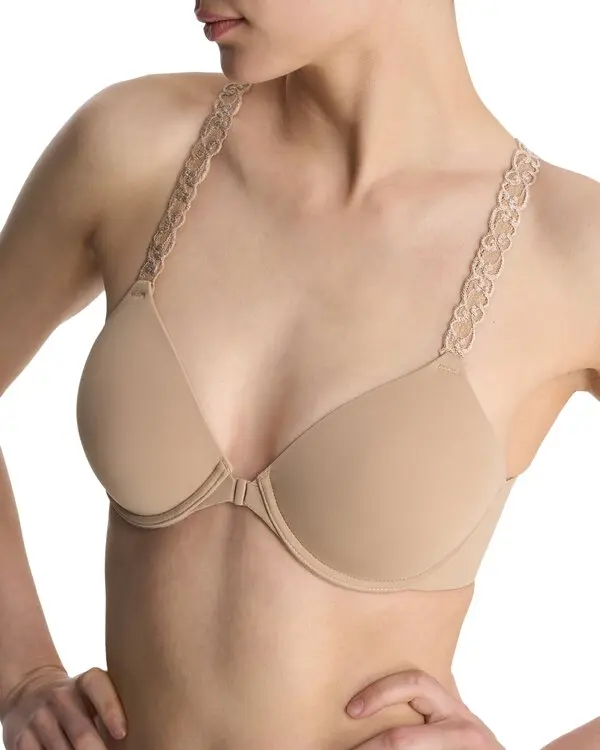 Natori Pure Luxe Convertible Lace Strap Bra - Cafe
