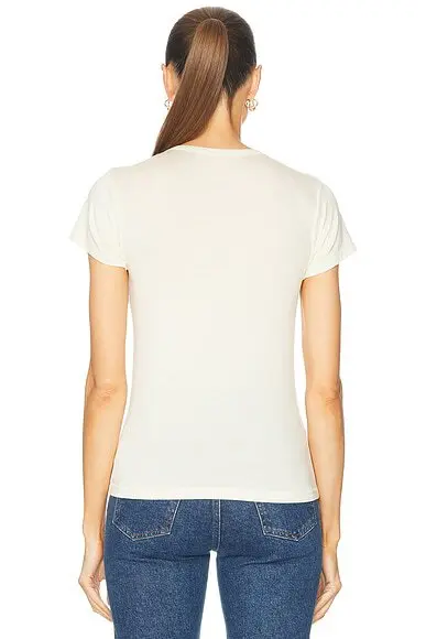 Eterne Fitted Crewneck Short Sleeve T-shirt - Cream