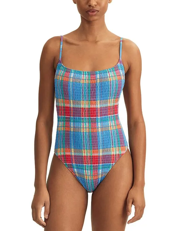 Polo Ralph Lauren Kennedy Smocked One Piece Swimsuit - Multi