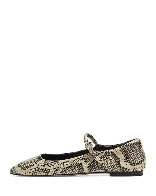 AeydĒ Uma Snake Print Ballerinas - Creamy