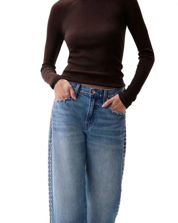 PISTOLA Lexi High-rise Straight Jeans - Star Studded