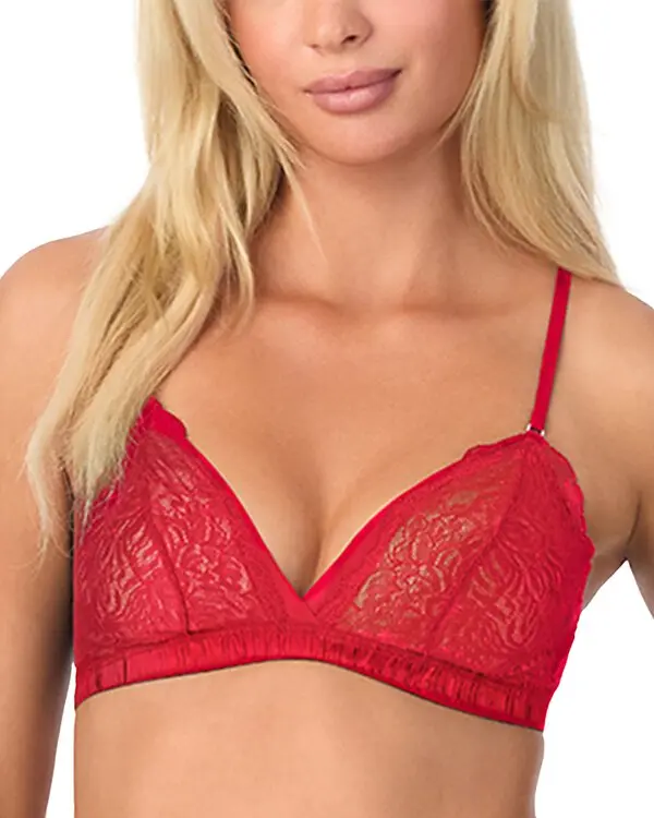 ON GOSSAMER Luxe Lace Bralette - Crimson Berry