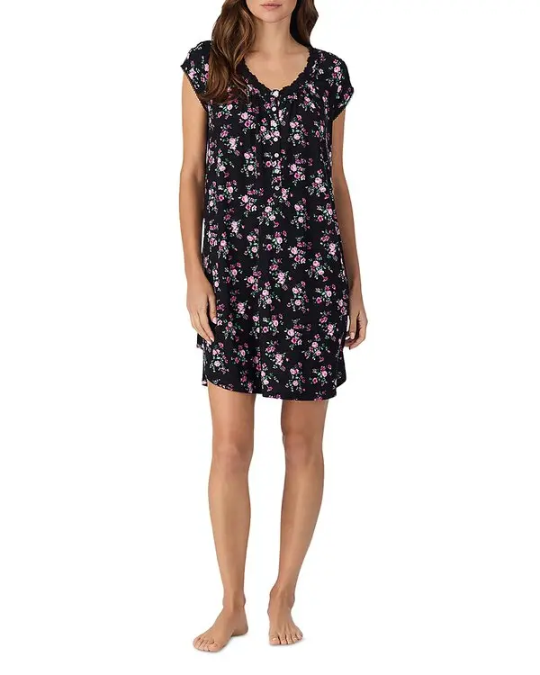 Eileen West Short Sleepshirt - Black Print