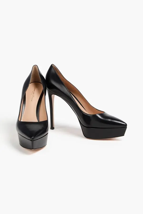 GIANVITO ROSSI Dasha Leather Platform Pumps - Black