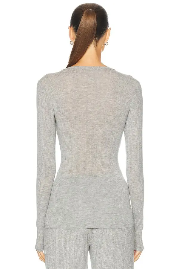 NEGATIVE UNDERWEAR Whipped Henley - Heather Grey