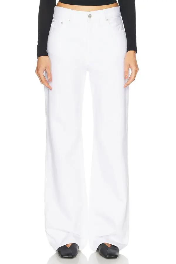 HAIKURE Korea Straight Leg Jeans - Optical White