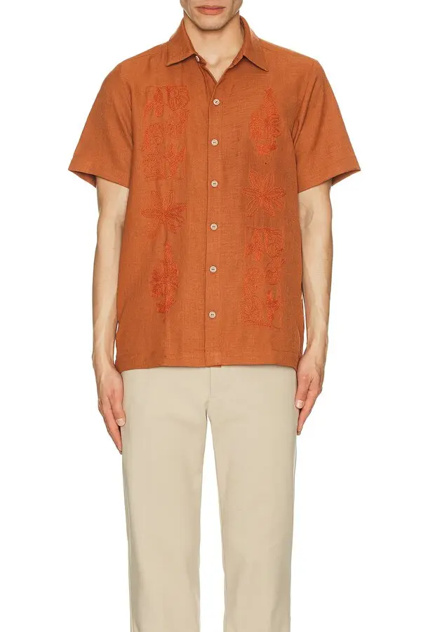 Agua Bendita Jack Shirt In Orange - Coral