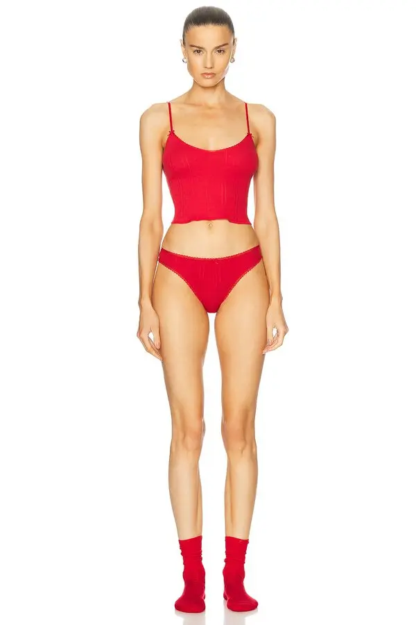 COU COU The High Rise Brief In Red - Cherry Red