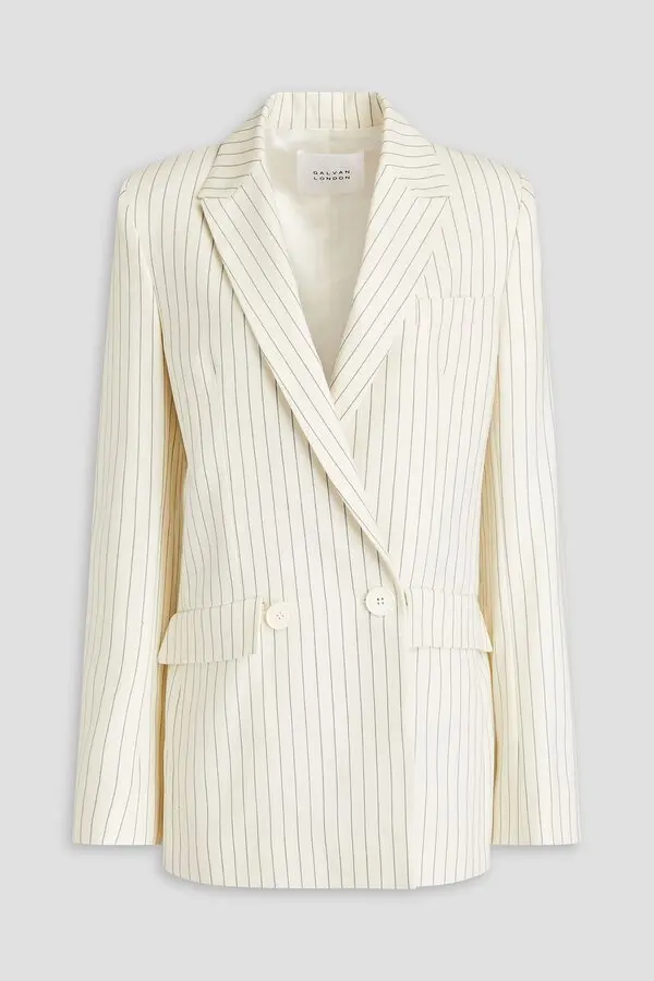 Galvan Double-breasted Pinstriped Blazer