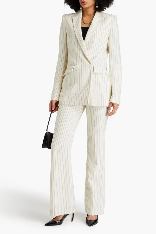 Galvan Double-breasted Pinstriped Blazer