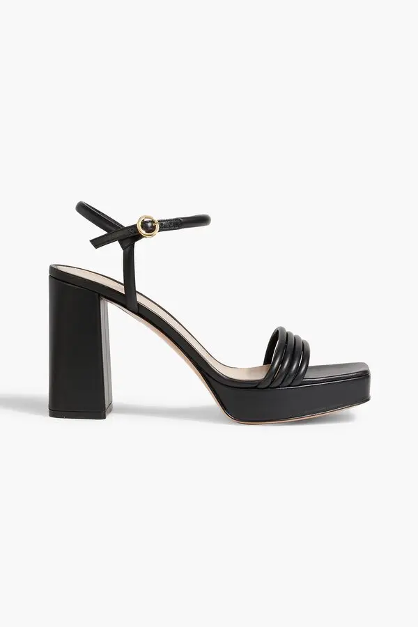 GIANVITO ROSSI Lena Leather Platform Sandals - Black
