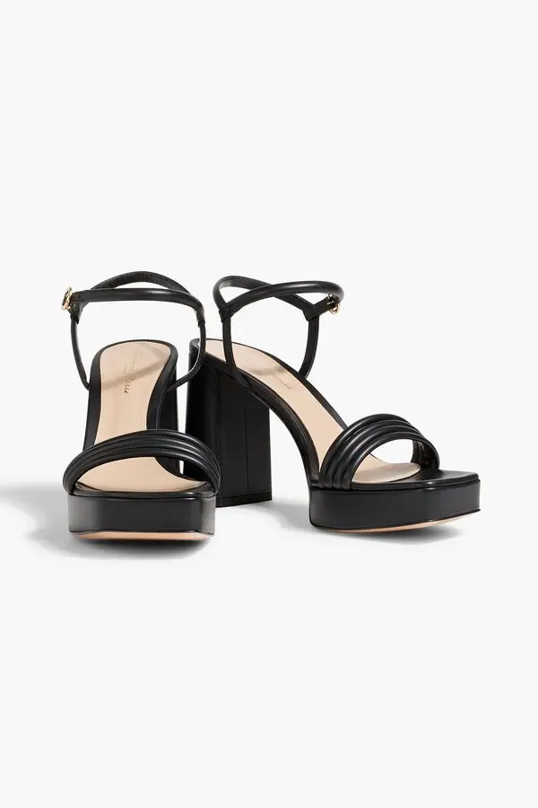 GIANVITO ROSSI Lena Leather Platform Sandals - Black