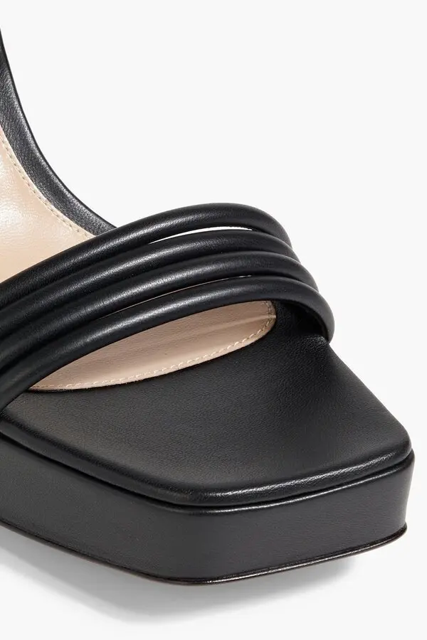 GIANVITO ROSSI Lena Leather Platform Sandals - Black