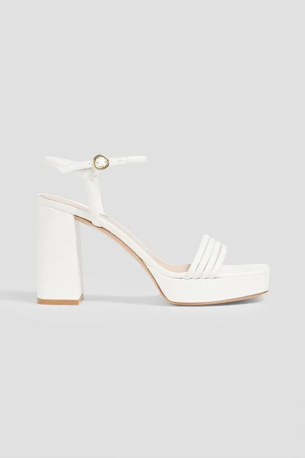 GIANVITO ROSSI Lena Leather Platform Sandals - White