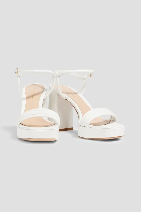 GIANVITO ROSSI Lena Leather Platform Sandals - White
