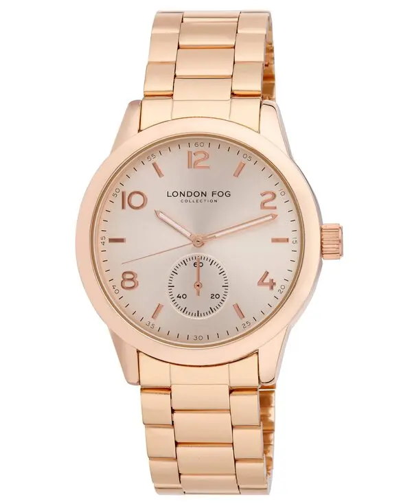 London Fog Perth Quartz Alloy 42mm Watch - Rose Gold